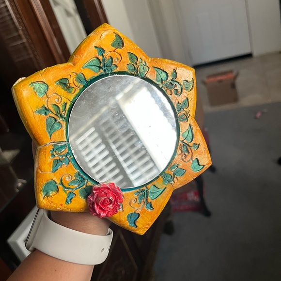 Hand Crafted | Accents | Unique Hand Crafted Mirror Decor With A Floral ...